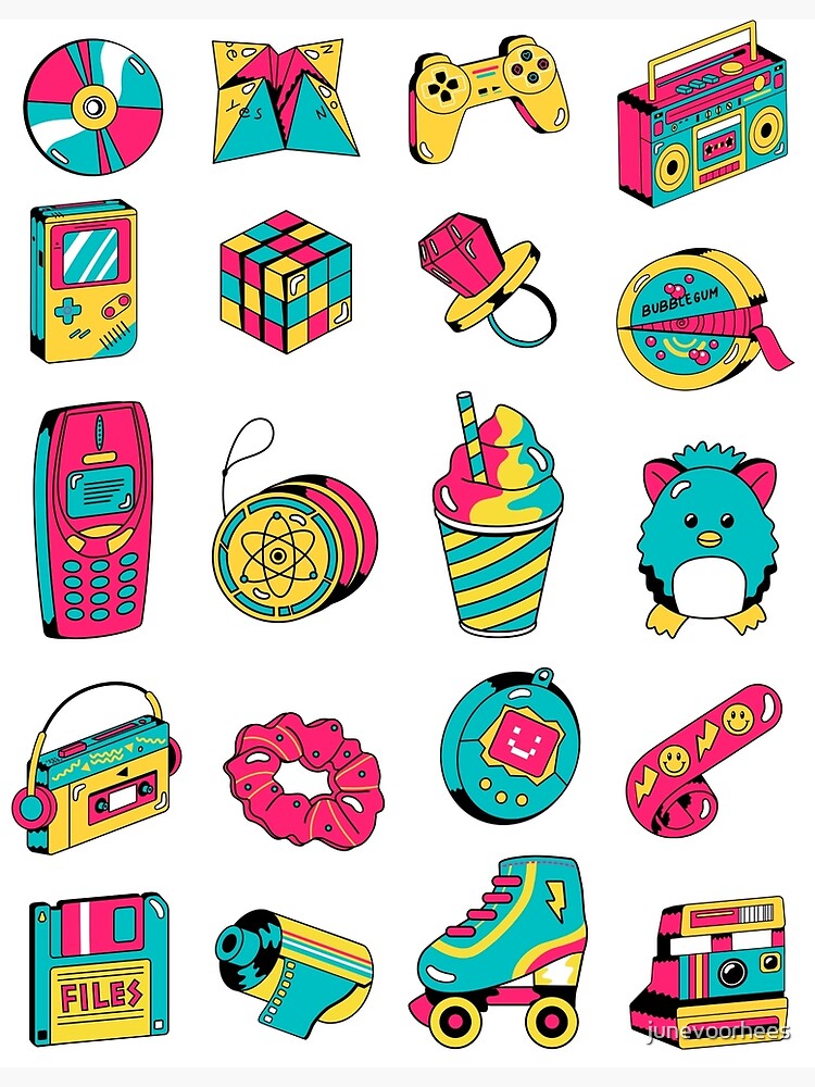 "90s Iconic Items" Poster by junevoorhees | Redbubble