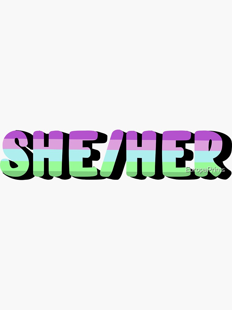 "Toric Pride Flag She/Her Pronoun" Sticker for Sale by EuropaPrints ...