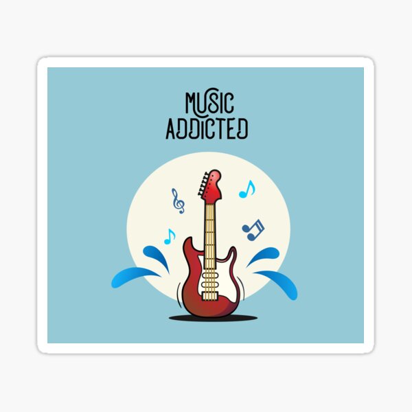 "Music Addicted " Sticker for Sale by artesis | Redbubble