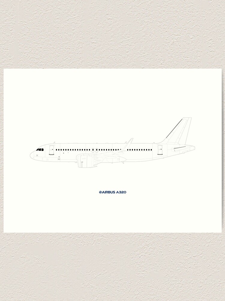 "Airbus A320 Drawing" Art Print by SteveHClark | Redbubble