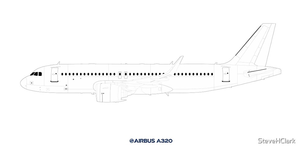 "Airbus A320 Drawing" by © Steve H Clark | Redbubble