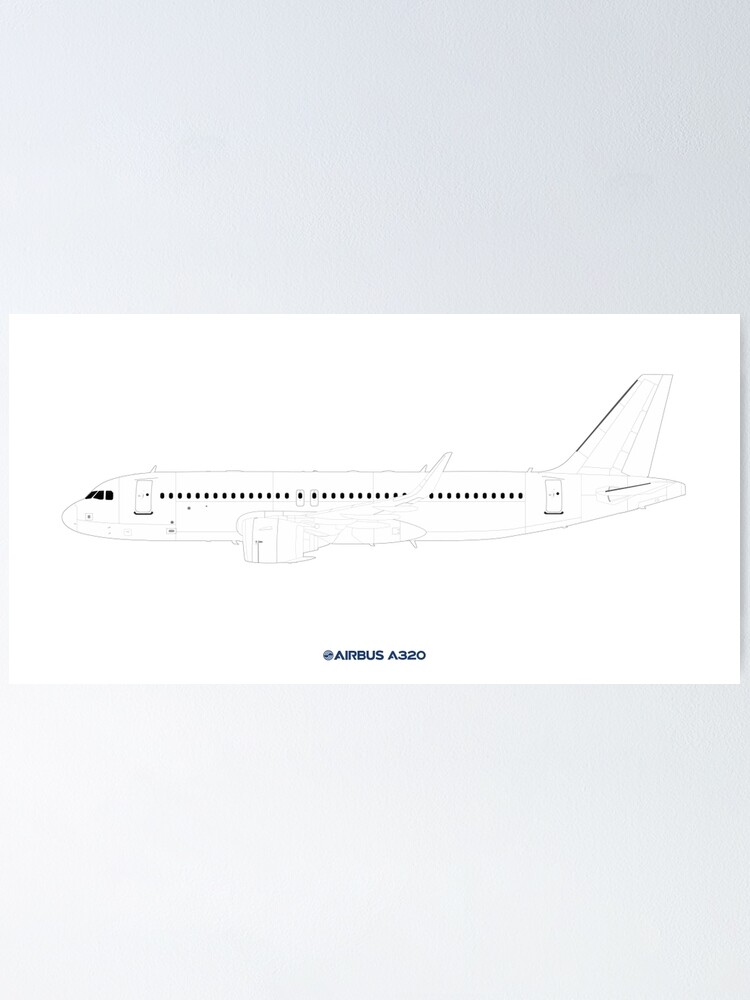 "Airbus A320 Drawing" Poster for Sale by SteveHClark | Redbubble