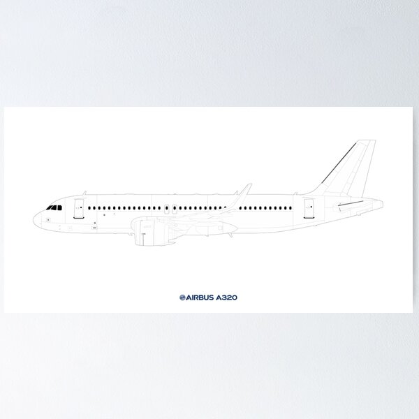 "Airbus A320 Drawing" Poster for Sale by SteveHClark | Redbubble