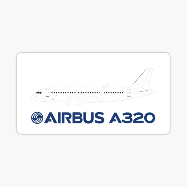 "Airbus A320 Drawing" Sticker by SteveHClark | Redbubble