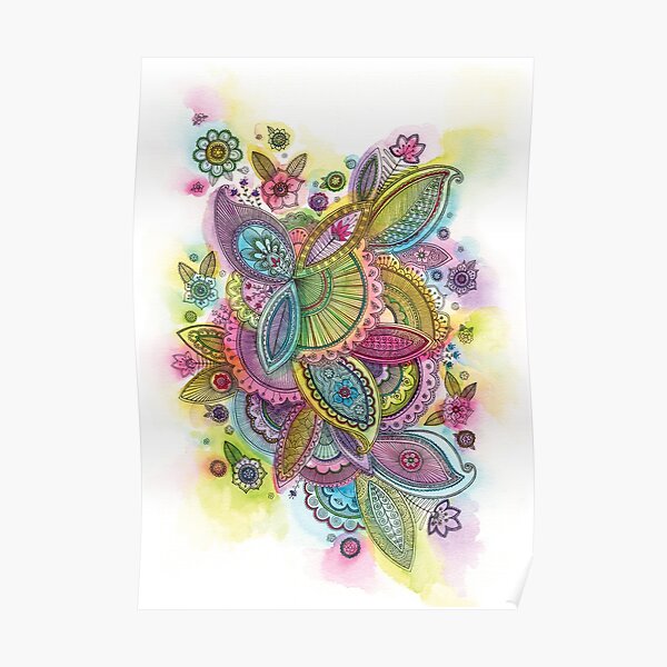 "Fairground Paisley" Poster by SarahTravisArt | Redbubble