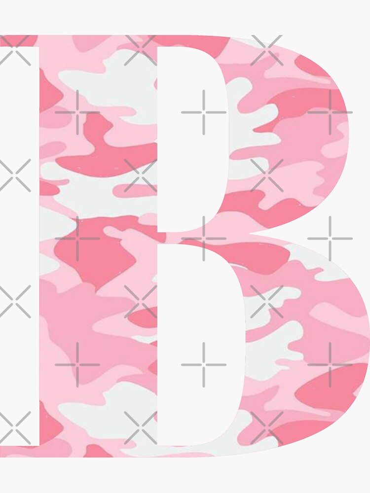 "pink camo letter B" Sticker for Sale by Yviemakes | Redbubble