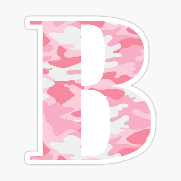 "pink camo letter B" Sticker for Sale by Yviemakes | Redbubble