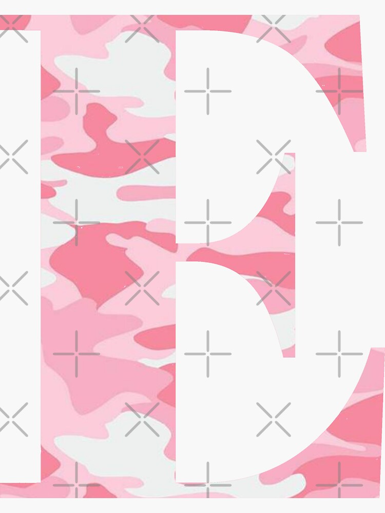 " pink camo letter e" Sticker for Sale by Yviemakes | Redbubble
