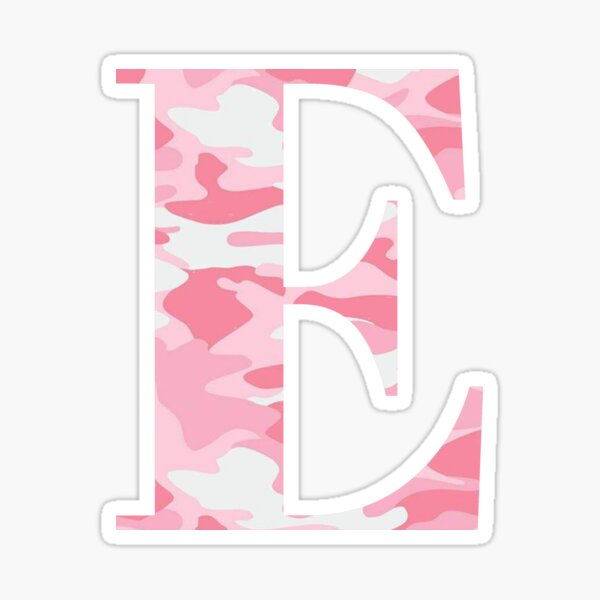 " pink camo letter e" Sticker for Sale by Yviemakes | Redbubble