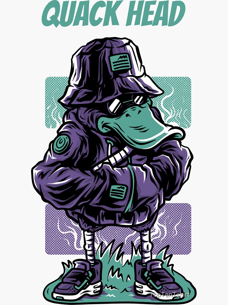 "QUACK HEAD " Sticker for Sale by TopTenTshirt | Redbubble