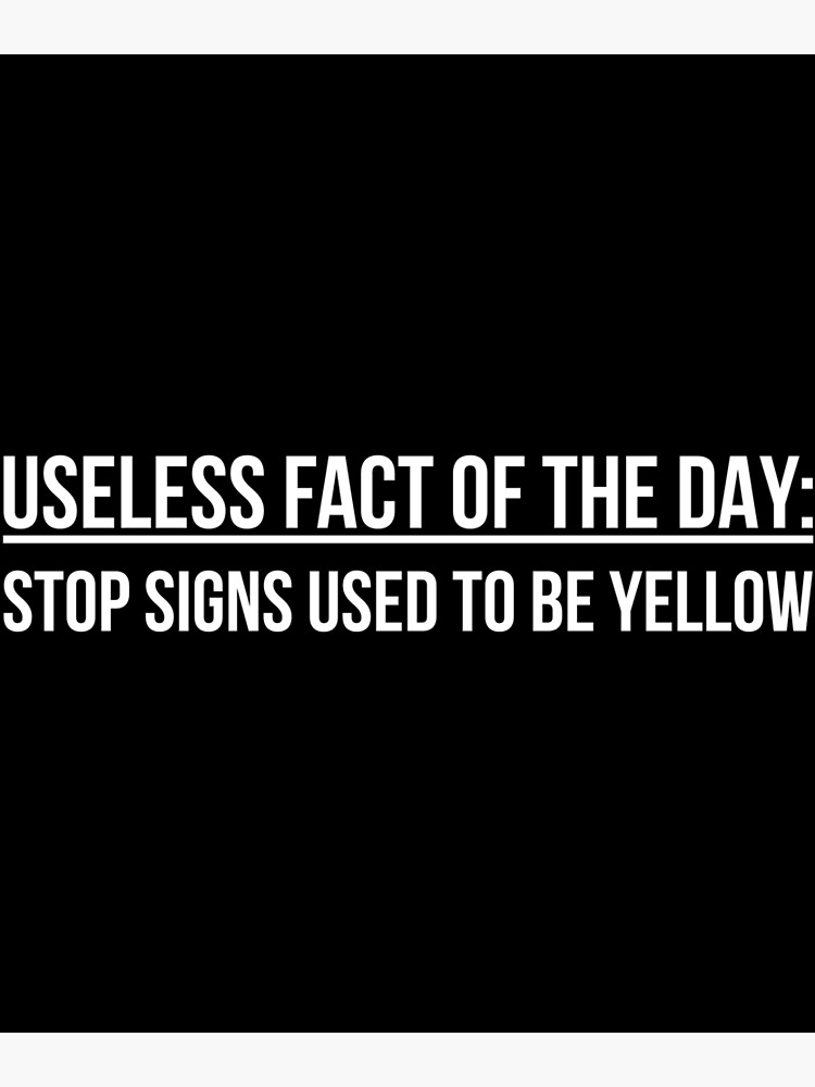 "Stop Signs Useless Information Fun Facts design" Poster for Sale by ...