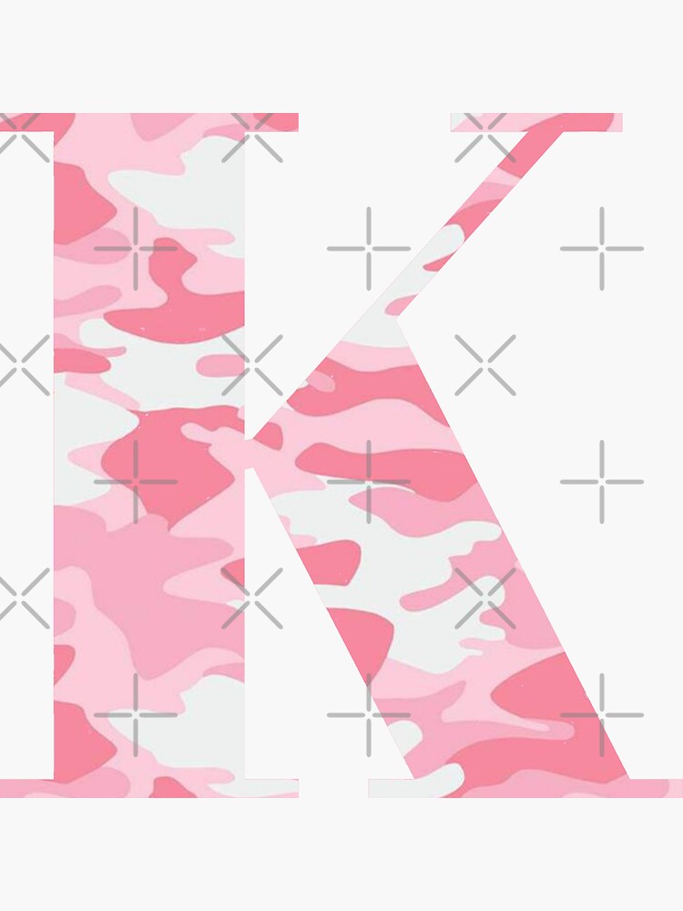 "pink camo letter k" Sticker for Sale by Yviemakes | Redbubble