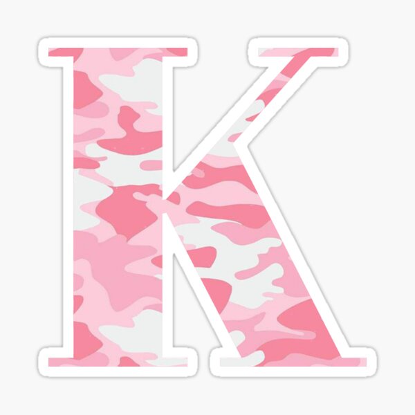 "pink camo letter k" Sticker for Sale by Yviemakes | Redbubble