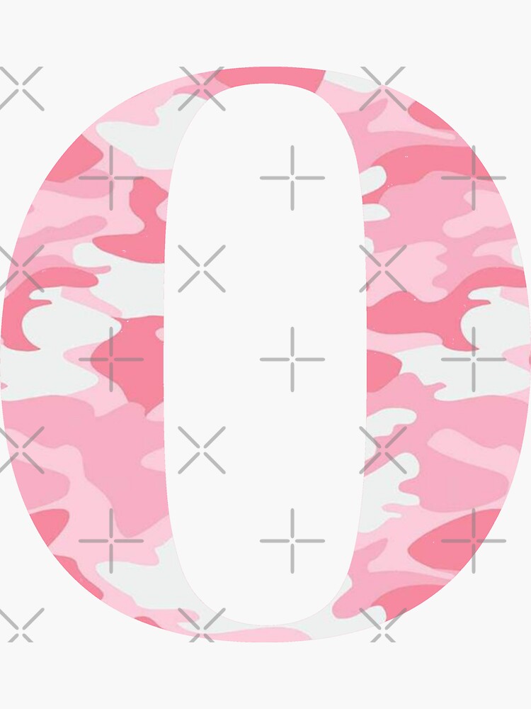 "pink camo letter o" Sticker for Sale by Yviemakes | Redbubble
