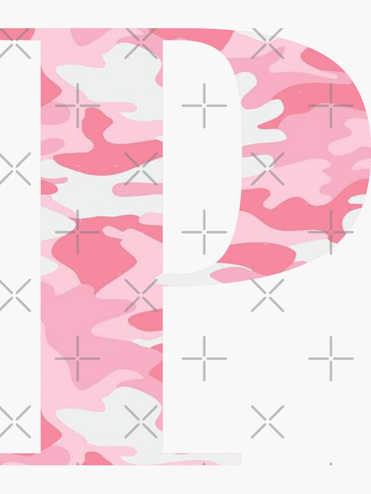 "pink camo letter p" Sticker for Sale by Yviemakes | Redbubble