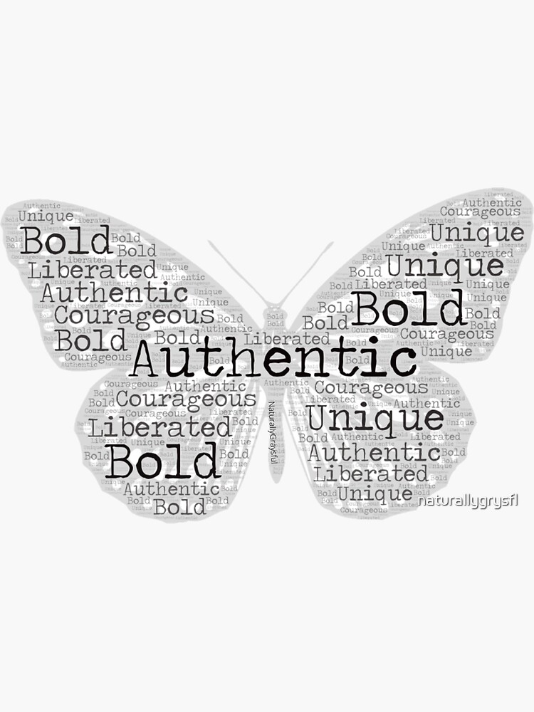 "Butterfly Word Shape Black and White" Sticker for Sale by ...