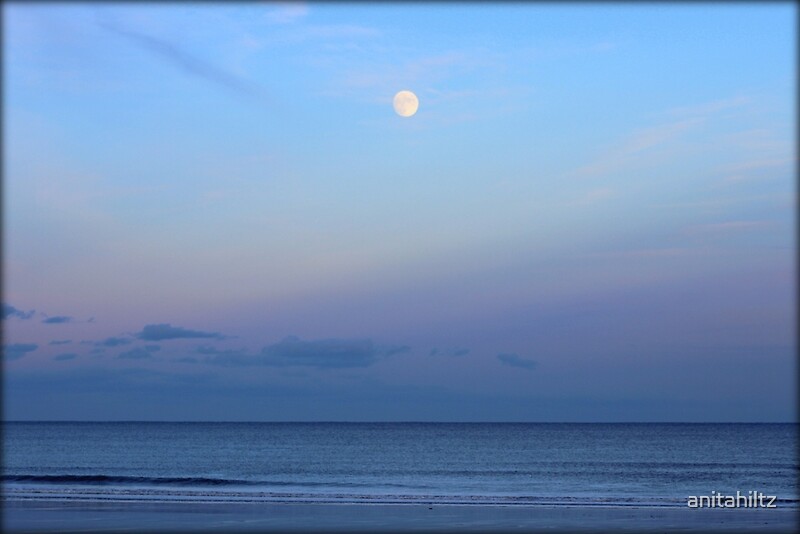 "Full Moon Over The Atlantic Ocean In Rye, New Hampshire" by anitahiltz ...