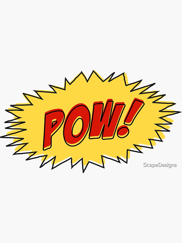 "Pow! Cartoon Comic Speech Bubble" Sticker for Sale by ScapeDesigns ...