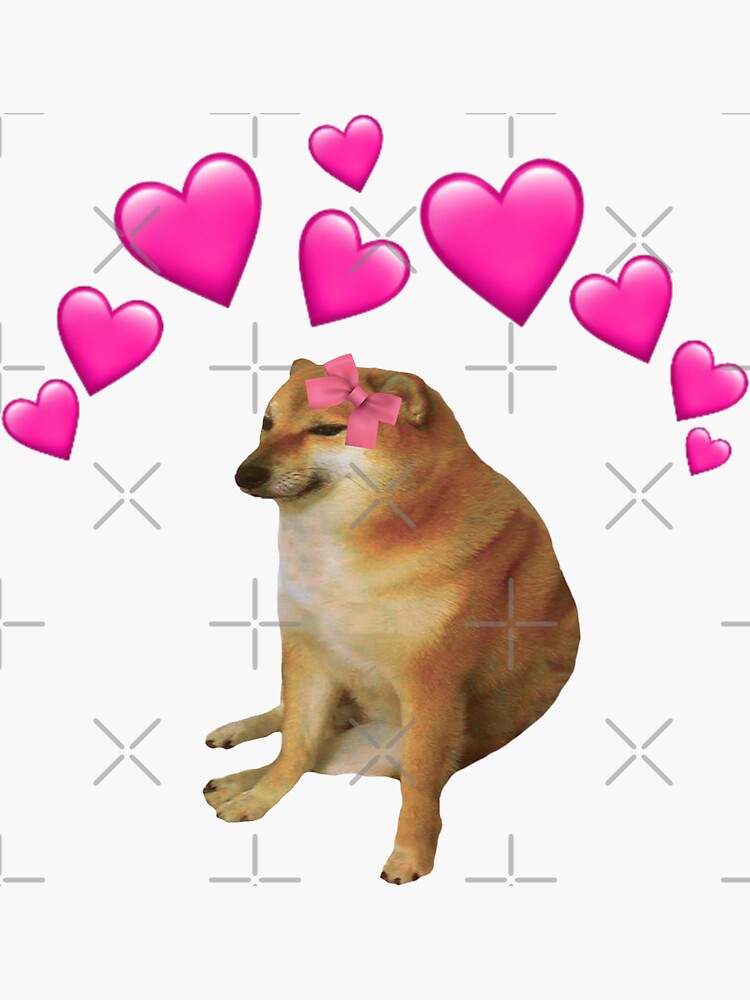 Pegatina «Enamorado Chica Cheems» de SciathDe | Redbubble