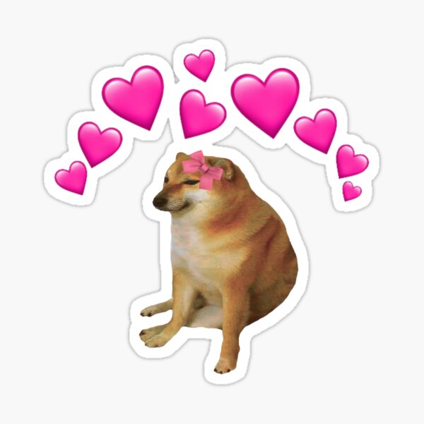 Pegatina «Enamorado Chica Cheems» de SciathDe | Redbubble