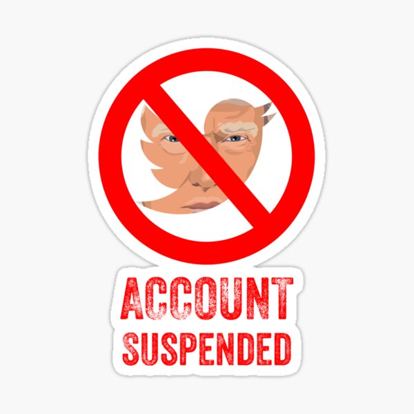 "ACCOUNT SUSPENDED" Sticker for Sale by 30-Merch | Redbubble