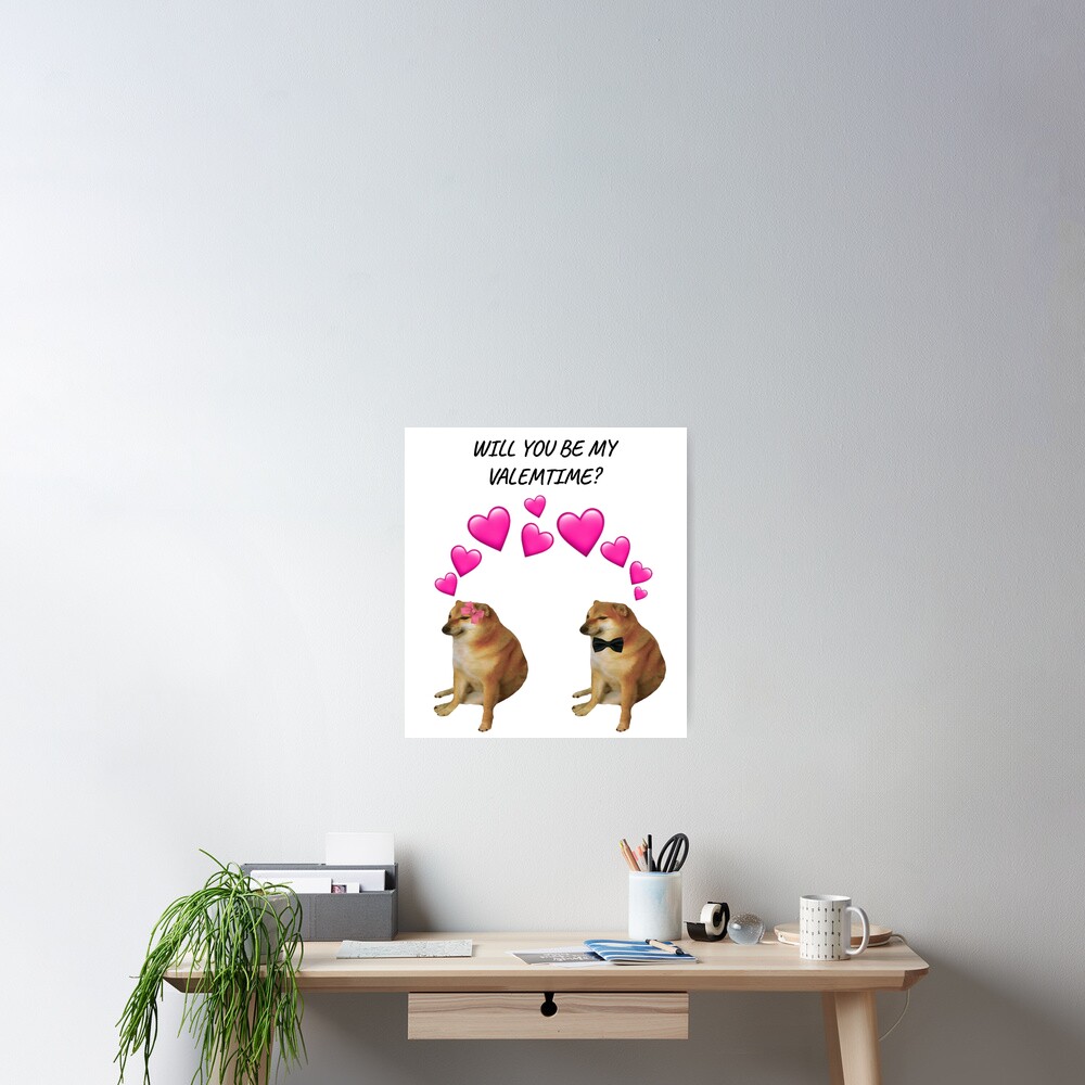 Póster «¿Serás mis Cheems de San Valentín?» de SciathDe | Redbubble