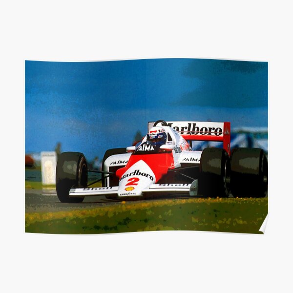 "Alain Prost racing the MP4-2B at the 1985 Great Brittain Grand Prix ...