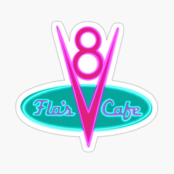 "Flo’s Cafe neon sign" Sticker by ineeddolewhip | Redbubble
