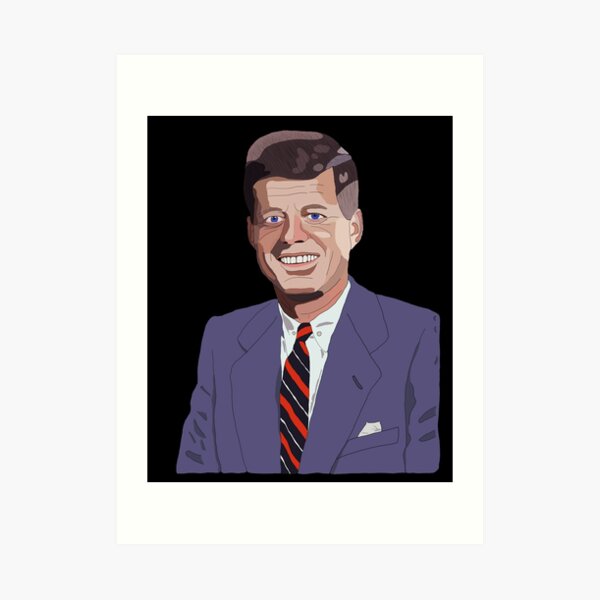 Lámina artística «Ilustración de dibujos animados de John F Kennedy ...