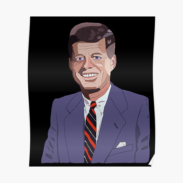 Póster «Ilustración de dibujos animados de John F Kennedy Cartoon USA ...