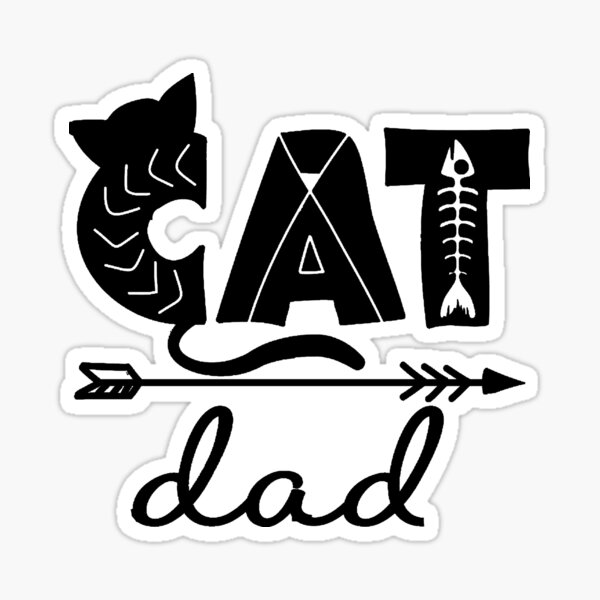 "Cat Dad" Sticker by JOE4SHOP | Redbubble