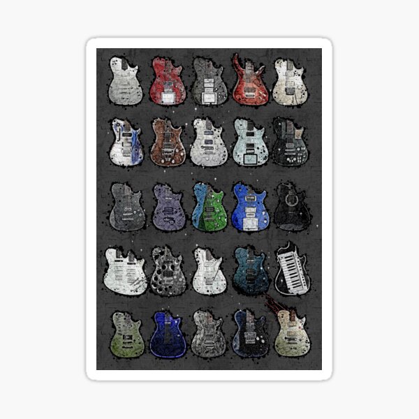 "MANSON Guitars of Matt Bellamy Graffiti " Sticker by TW-ART | Redbubble