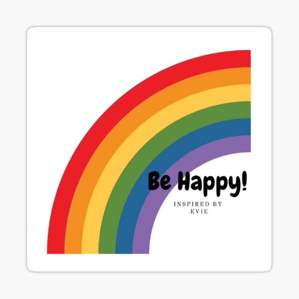 "Be Happy Logo Inspired by Evie" Sticker for Sale by TheProfanity ...