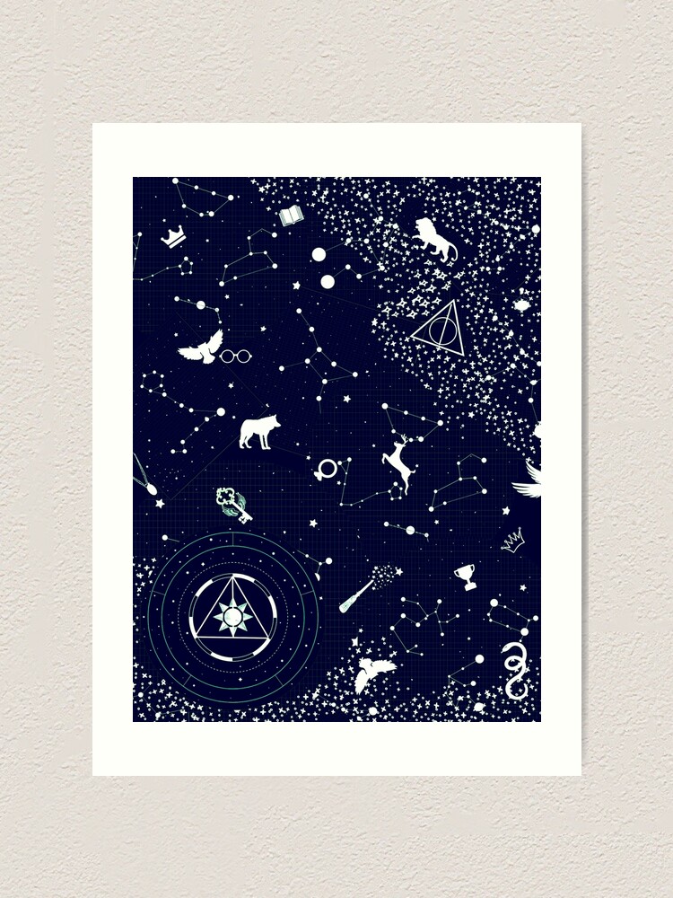 "Royal Blue Constellation Pattern Design Abstract Home Decor" Art Print ...