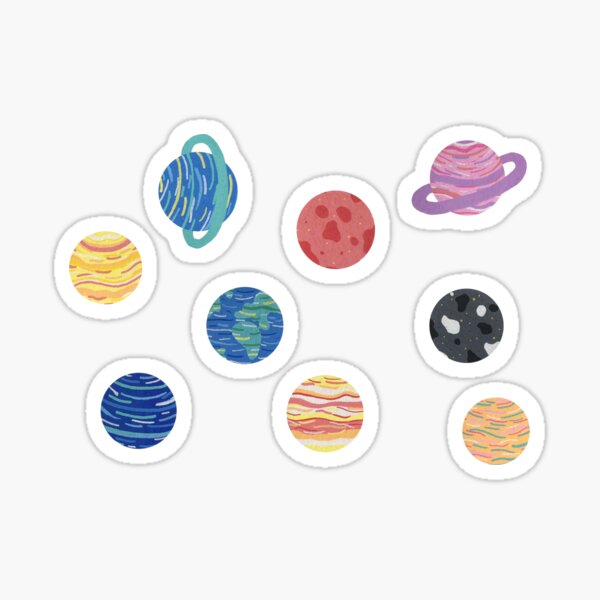 "Solar System Sticker Set" Sticker for Sale by LittleDove1106 | Redbubble