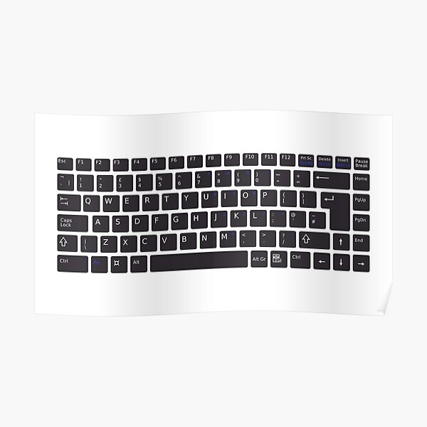 "Keyboard QWERTY" Poster for Sale by TShirtsByMs | Redbubble