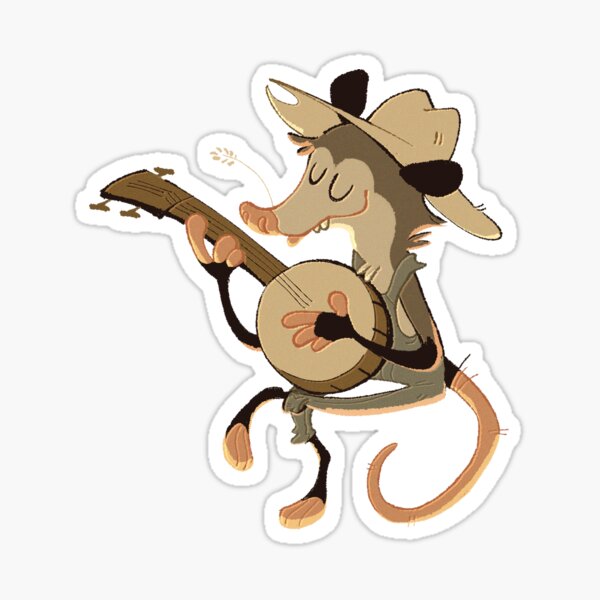 "Banjo-Possum Redraw" Sticker for Sale by rry-dawg | Redbubble