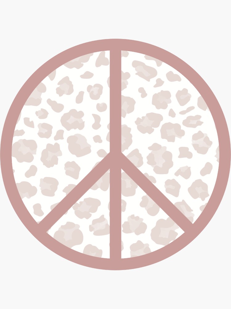 "Cheetah Print Peace Sign" Sticker by Januaryjuneco | Redbubble