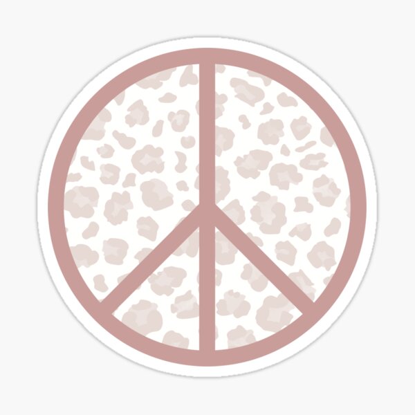 "Cheetah Print Peace Sign" Sticker by Januaryjuneco | Redbubble