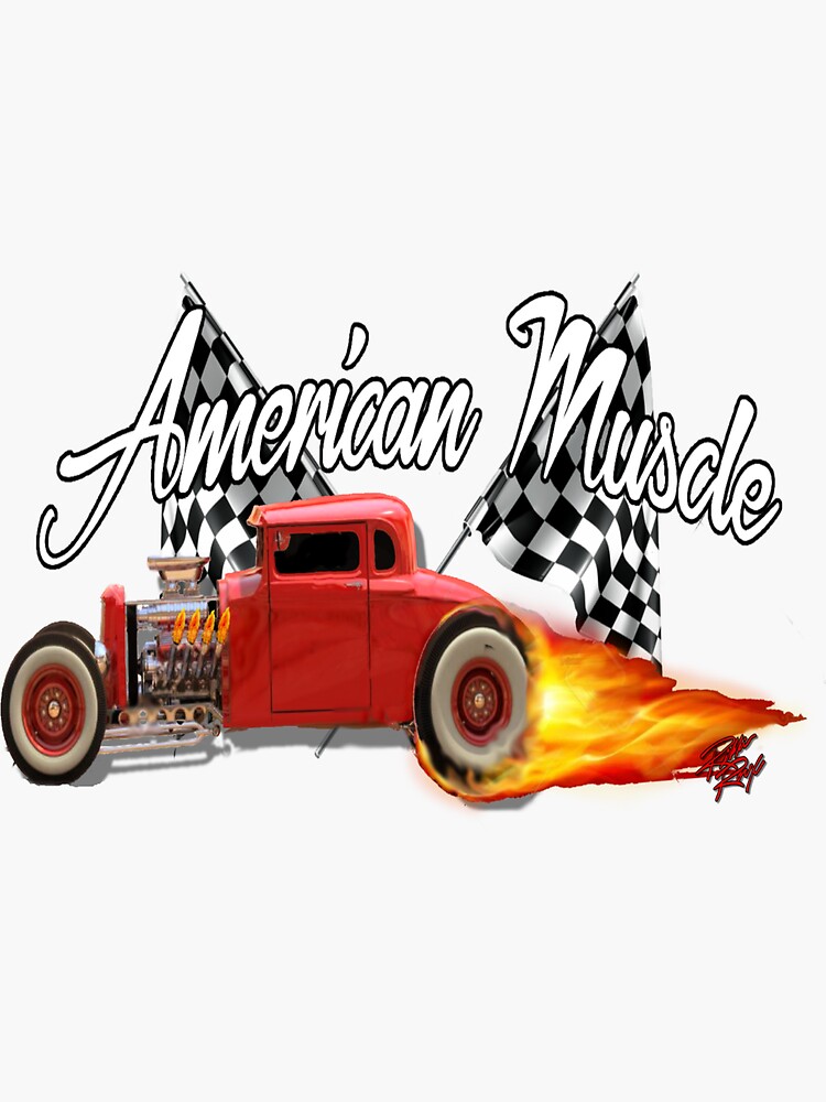 "American Muscle" Sticker for Sale by rikkirocx | Redbubble