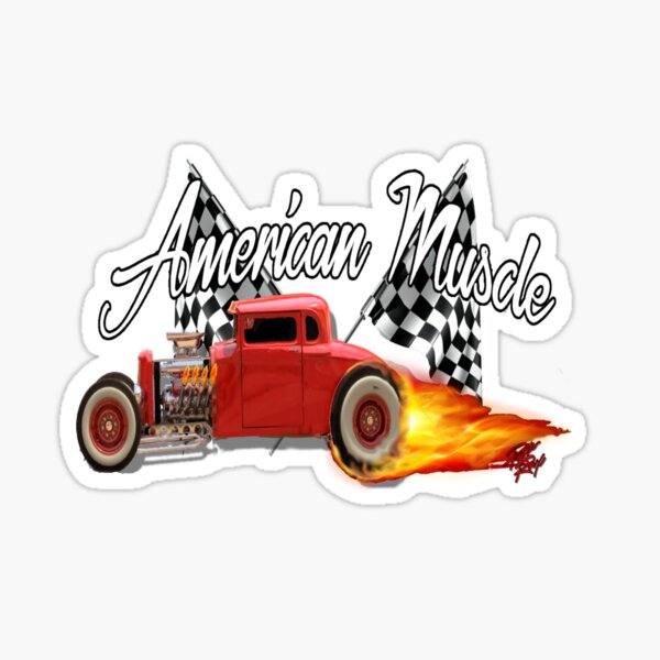 "American Muscle" Sticker for Sale by rikkirocx | Redbubble