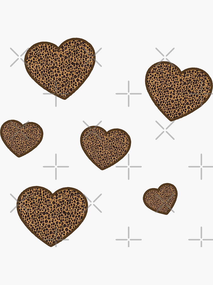 "cheetah print hearts" Sticker by spqrkz | Redbubble