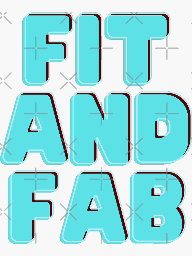 "Fit and fab" Sticker for Sale by kawaiichan-desu | Redbubble