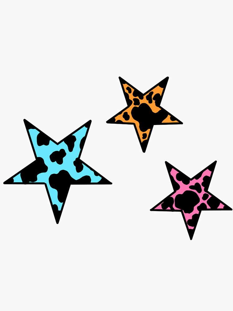"Cow Print Stars Design" Sticker for Sale by EmJScaglione | Redbubble
