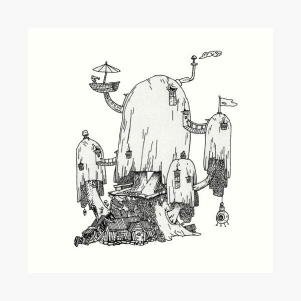 "Adventure Time Treehouse - Hand-drawn" Art Print for Sale by ...