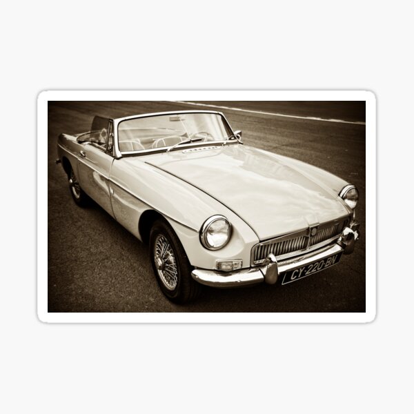 "White convertible MG" Sticker for Sale by benbdprod | Redbubble
