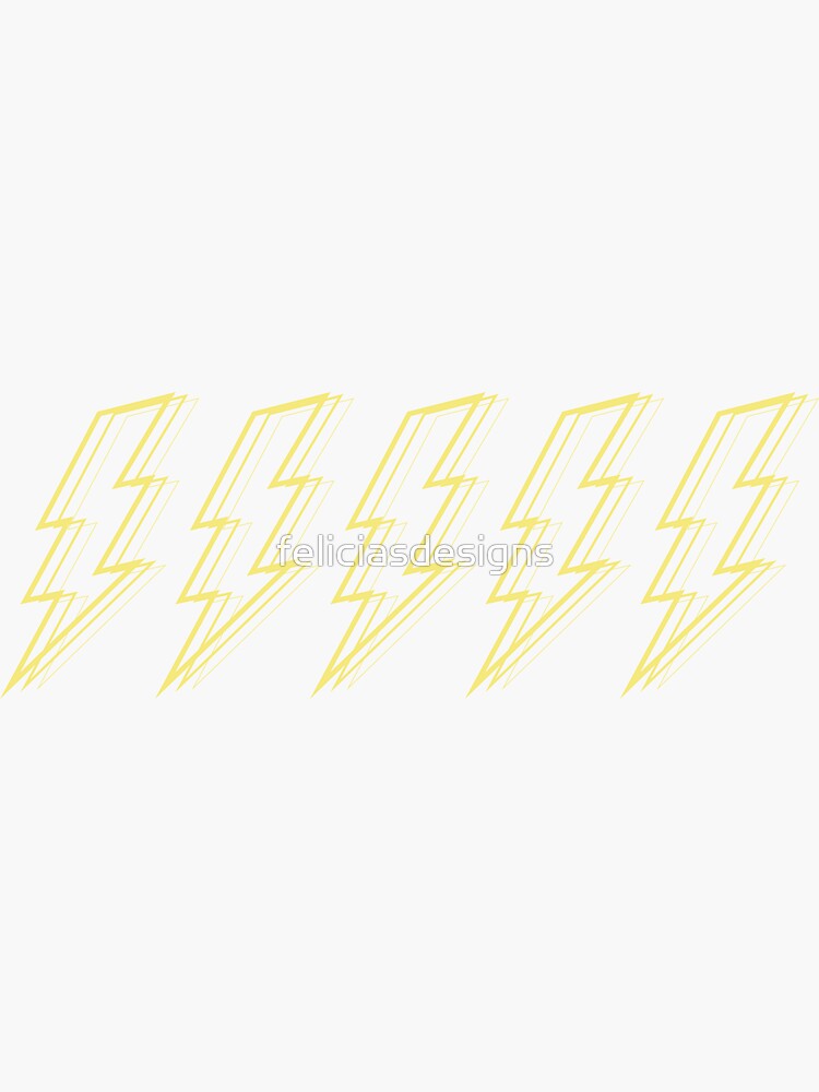 "Yellow Lightning Bolts" Sticker for Sale by feliciasdesigns | Redbubble