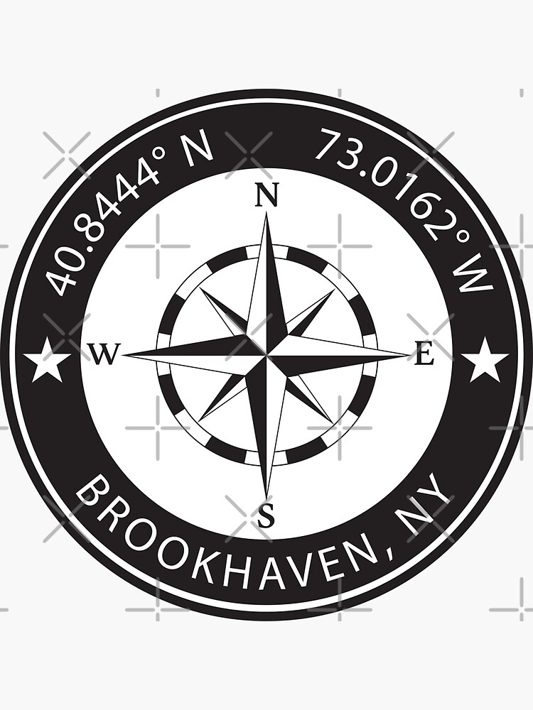 "Brookhaven, New York Geographical Coordinates" Sticker for Sale by ...