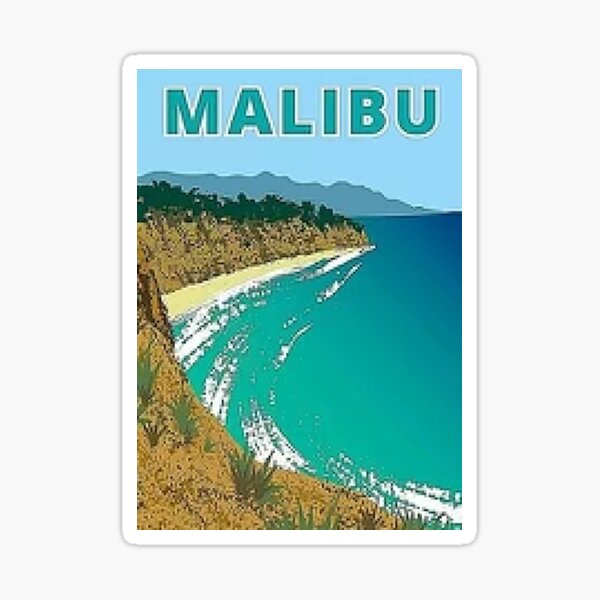 "MALIBU" Sticker for Sale by sofiamerlino | Redbubble
