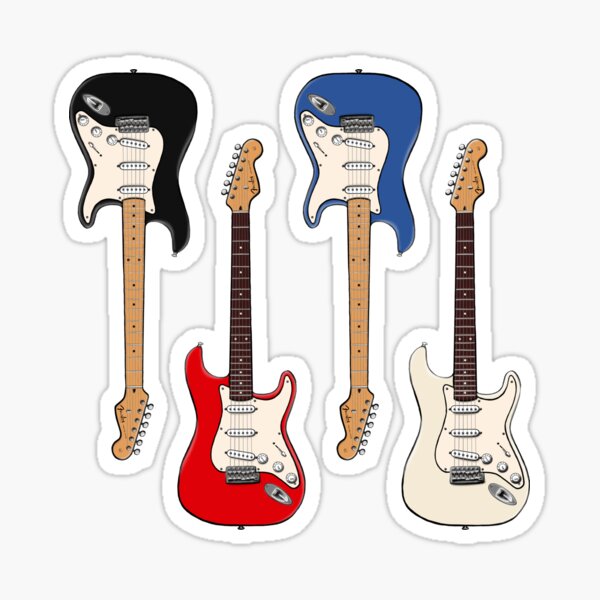 "Four Stratocasters" Sticker for Sale by Christopher Campos | Redbubble